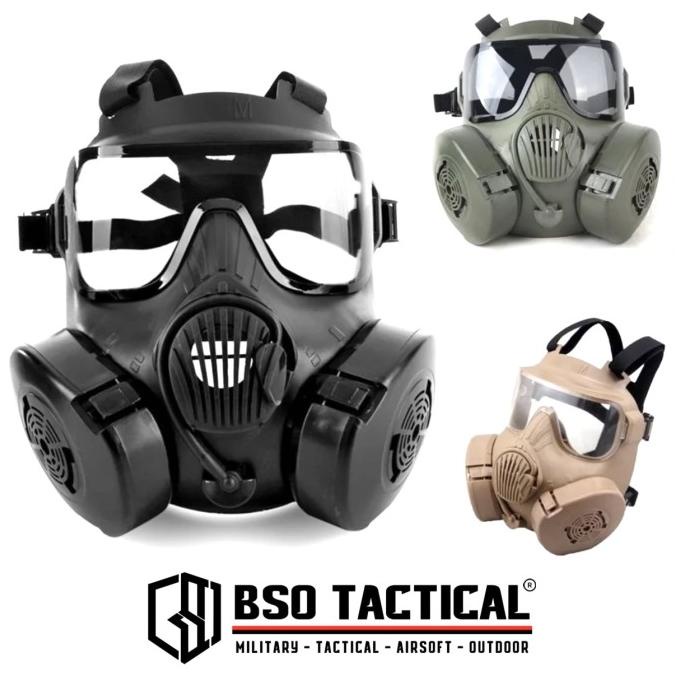 Jual Tactical Mask M50 Gen 2 Full Face Outdoor Airsoft Gas Mask 2 Lens ...
