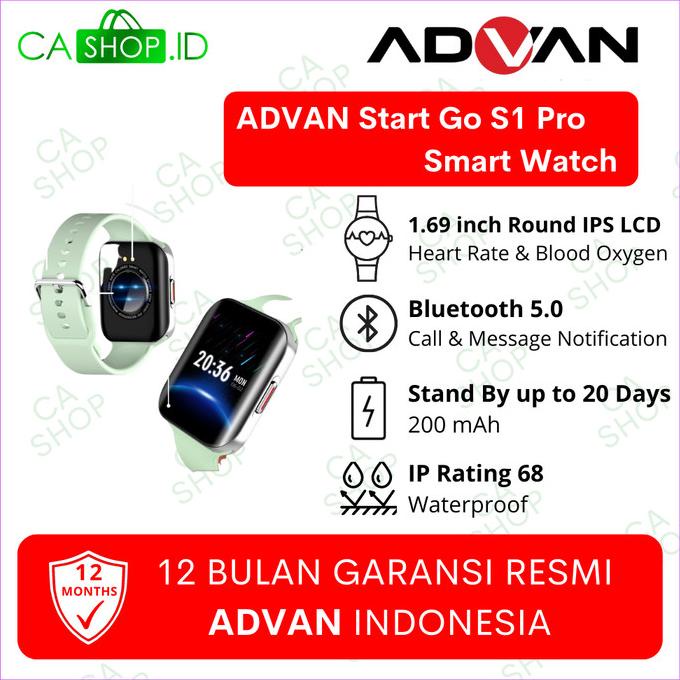 Jual Advan STARTGO S1 Pro Smart Watch 1.69 inci IP68 SpO2 Smart Band ...