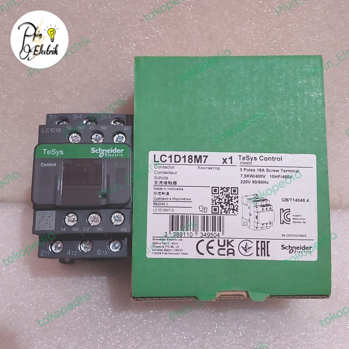 Jual [New] Kontaktor Schneider Lc1D18M7 220V 3P New Type Tipe Baru ...