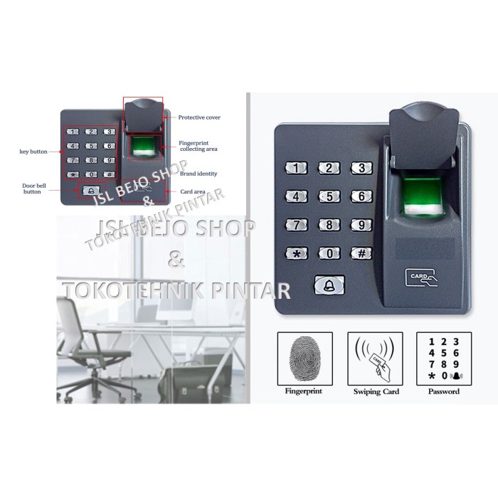 Jual [New Ori] Fingerprint Reader With 125Khz Rfid Card Reader ...