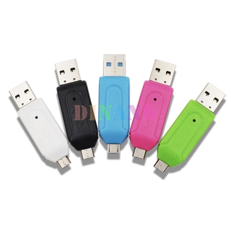 Jual CARDREADER OTG 2.0 USB 2 SLOT CARD / OTG CARD READER UNTUK HP DAN ...