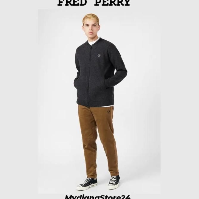 Jual Fred Perry - Fred Perry Wool Blend Zip Through Jacket - Black ...
