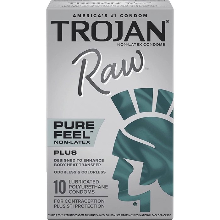 Jual TROJAN RAW NON LATEX LUBRICATED PURE FEEL CONDOMS 10 PCS | Shopee ...