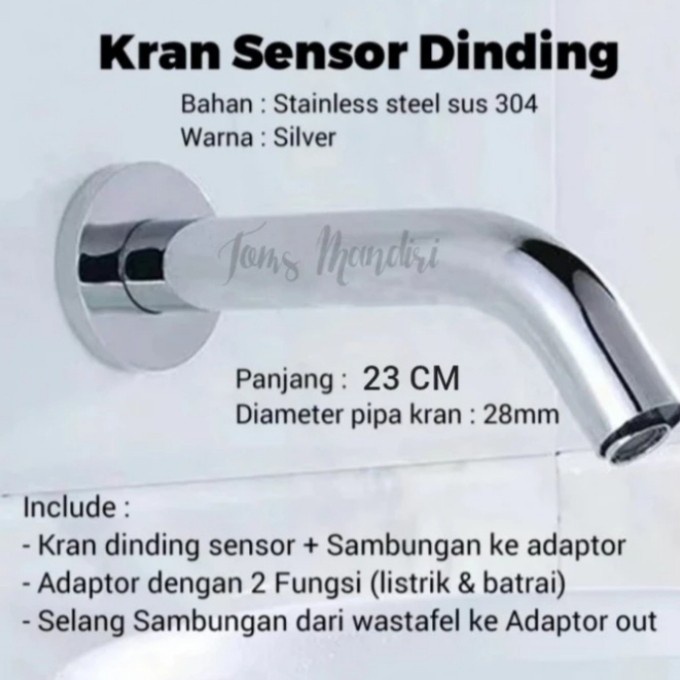 Jual [Original] Kran Sensor Tembok Kran Wastafel Kran Wudhu Otomatis ...