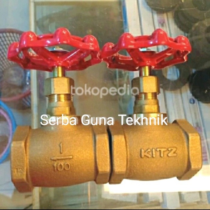 Jual [Original] Globe Valve 1 Inch Kitz Class 100 Stop Kran Kuningan Bronze Drat Berkualitas ...