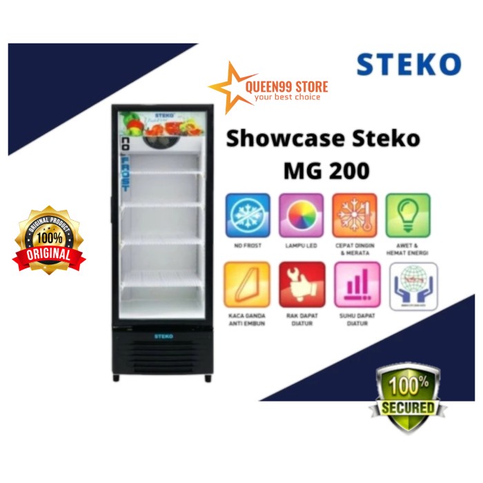 Jual [Baru] Showcase - Rak Display Minuman Dingin Steko 4 Rak Low Watt ...