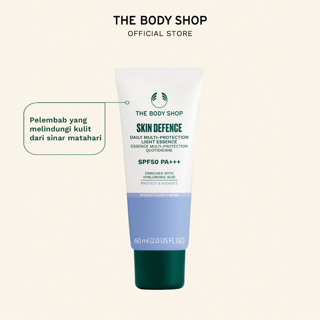 Jual The Body Shop Skin Defence Light Essence SPF50 PA+++ Sunscreen ...