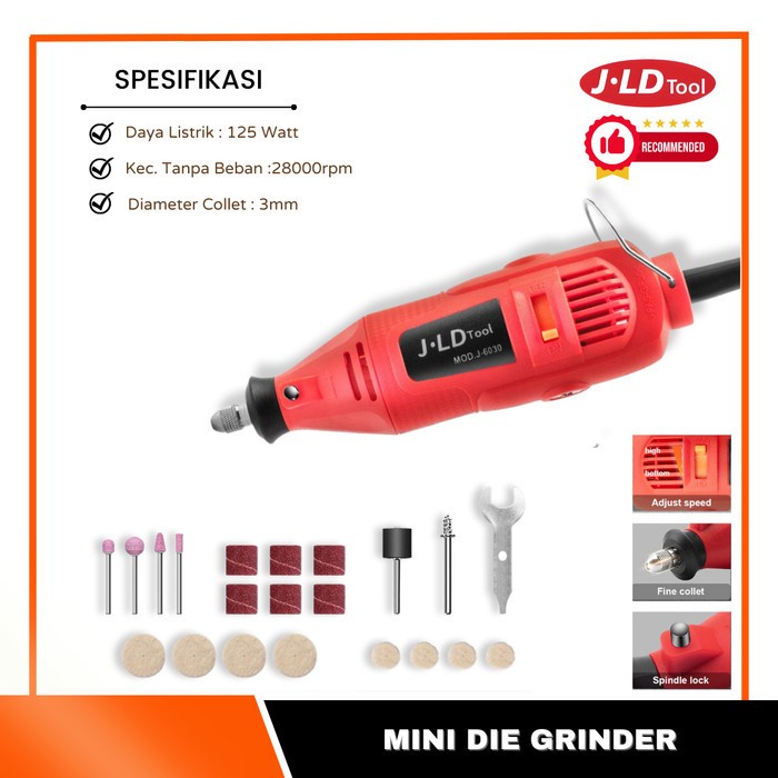 Jual JLD TOOL J6030 Mini Grinder Mesin Rotary Tools Die Grinda Gerinda ...