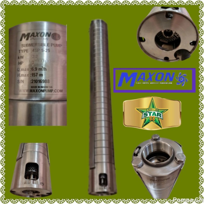 Jual New Bare Pump Maxon 4Sp 5-25 Pompa Satelit Submersible 3Hp 2,2Kw ...