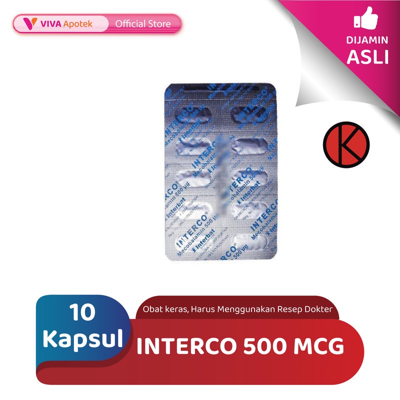 Jual Interco 500 mcg /Mecobalamin 500 mcg / Anemia (10 Kapsul) | Shopee ...