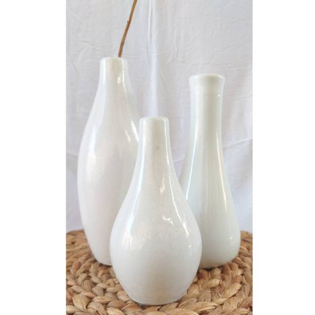 Jual Jana White Vas Kerak Set Warna Putih | Shopee Indonesia