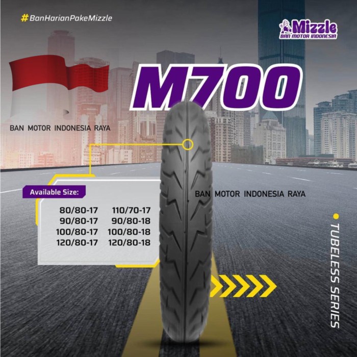 Jual Ban Motor MIZZLE M700 80/80-17 (Tubeless) | Shopee Indonesia