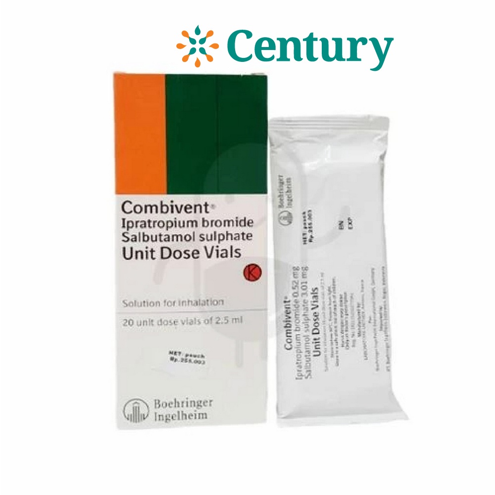 Jual COMBIVENT 2,5 ML UDV 1 STRIP ISI 10 VIAL / IPATROPIUM / SALBUTAMOL ...