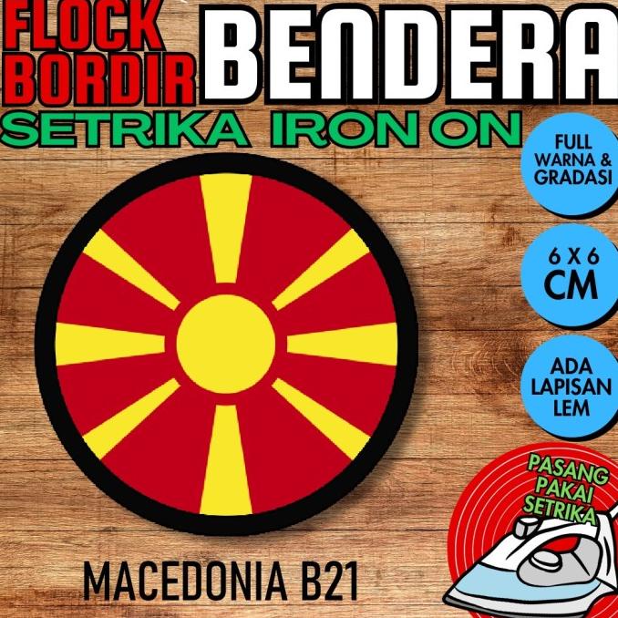 Jual ,,,,,,,] Patch Badge Flock BORDIR BENDERA - MACEDONIA [B21] | Shopee Indonesia