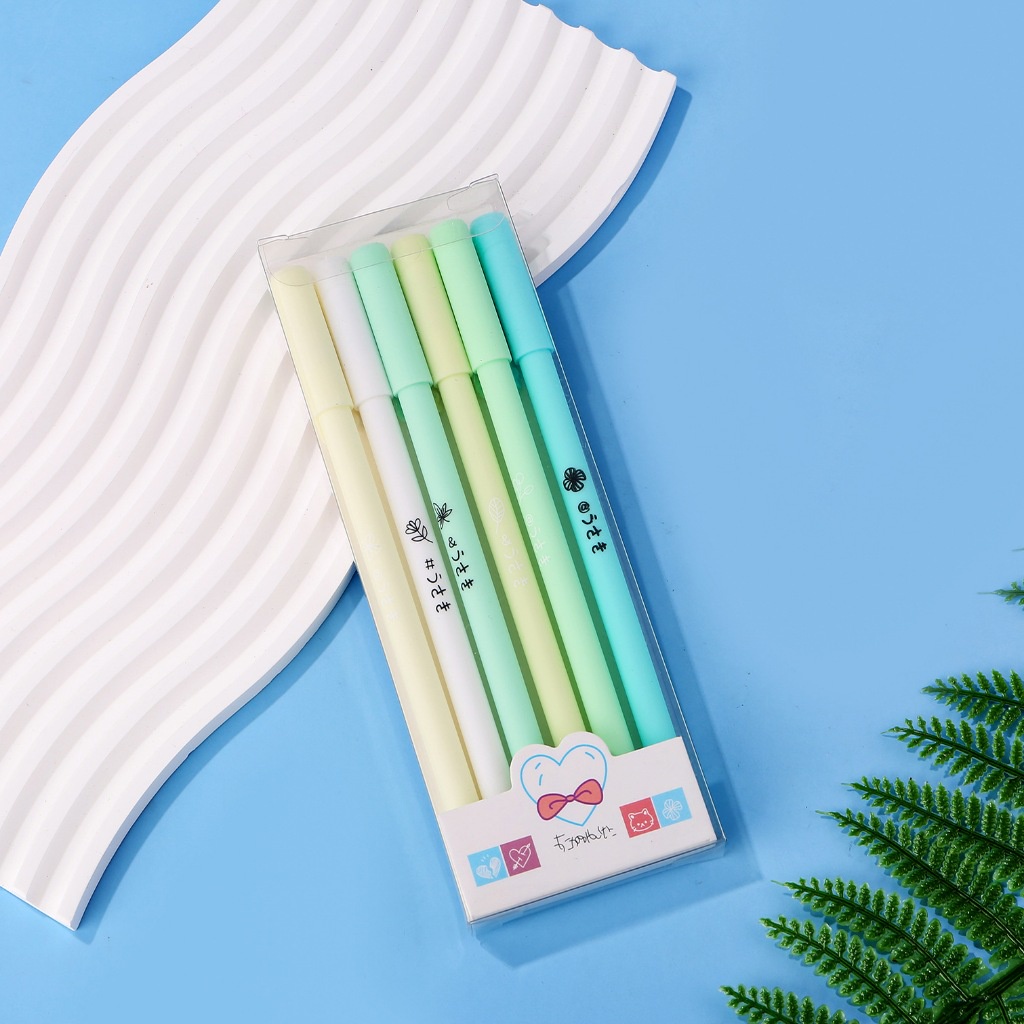 Jual STT 1 Set 6Pcs Pena Gel 0.5mm Warna Pastel Pen Gel Aesthetic ...
