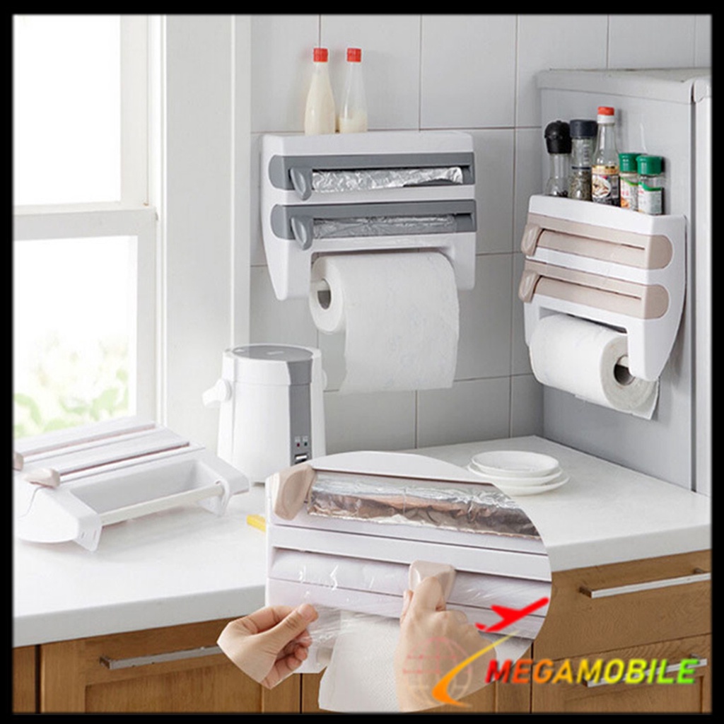 Jual MM - Rak Dapur Serbaguna 4 IN 1 Tempat Tisu Cling Wrap Cutter ...