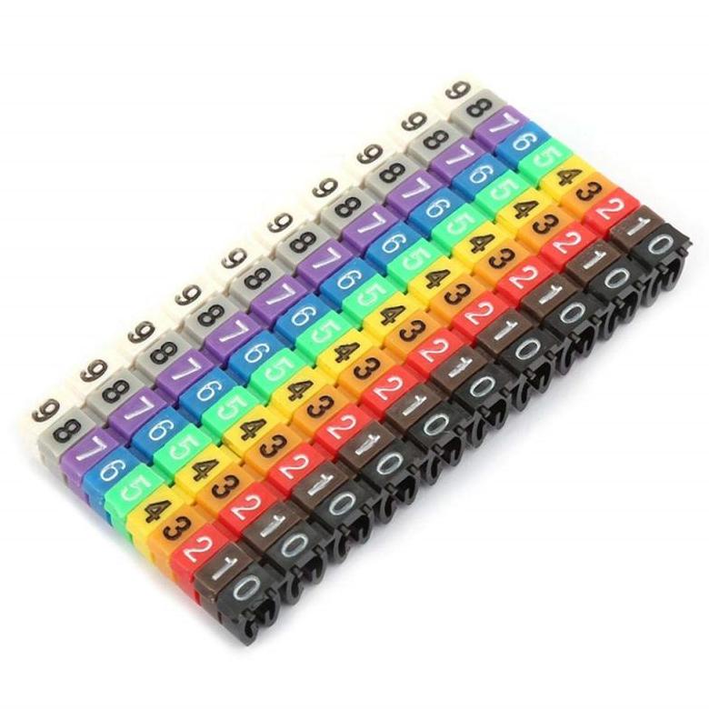 Jual 100pcs Cable Markers Colourful C-Type Marker Label Penanda Kabel ...