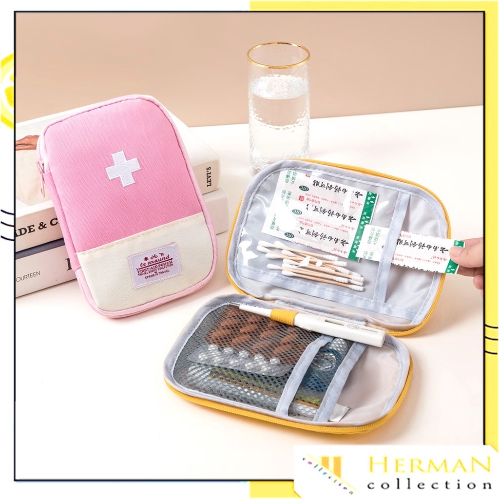 Jual HC Tas P3K Mini Bentuk Persegi Tempat Kotak Obat Bag Organizer Medicine Bag First Aid ...
