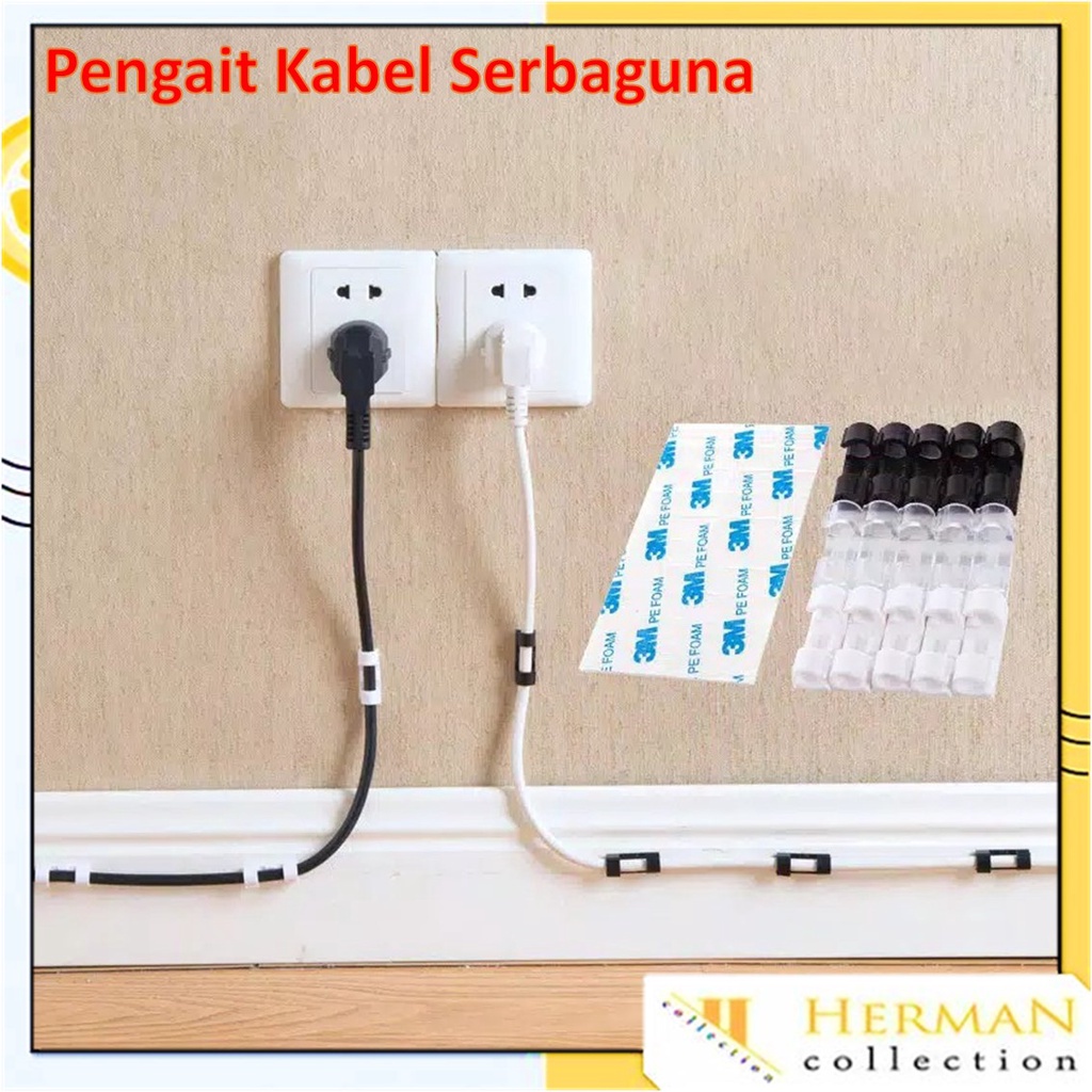 Jual HC Perekat Kabel Serbaguna Penjepit Kabel Klip Tempel Dinding ...