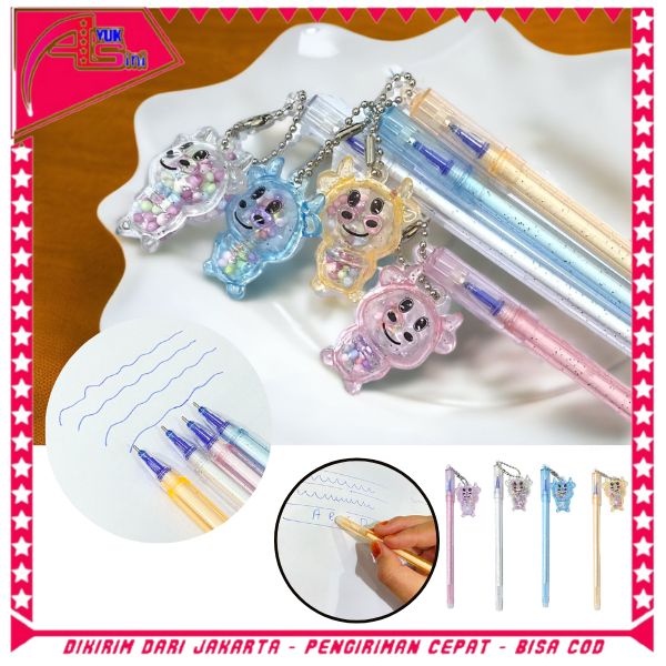 Jual AS Pena Gantungan Sapi Unik Blue Ink Gel Bisa di Hapus bolpen ...