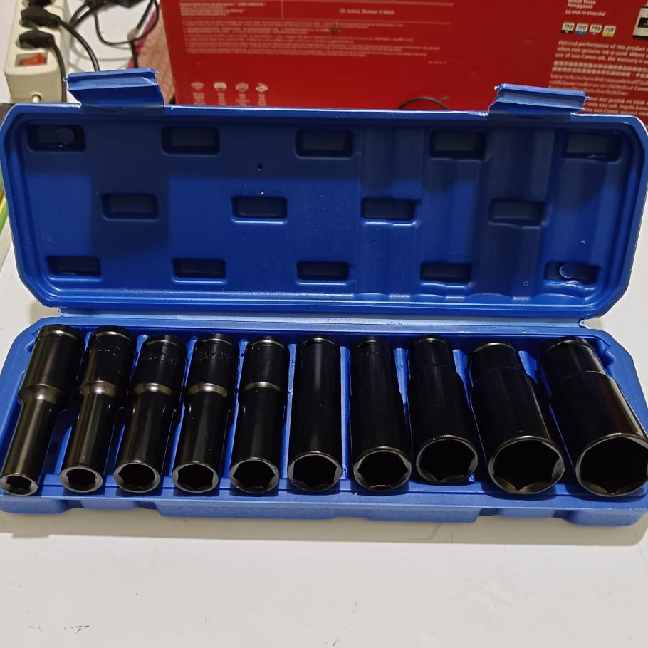 Jual Mata Soet Impact Set 10Pcs 8-24Mm Drive 1/2, Kunci Sok, Sho, Panjang ( Ready Cod ) Kunci ...