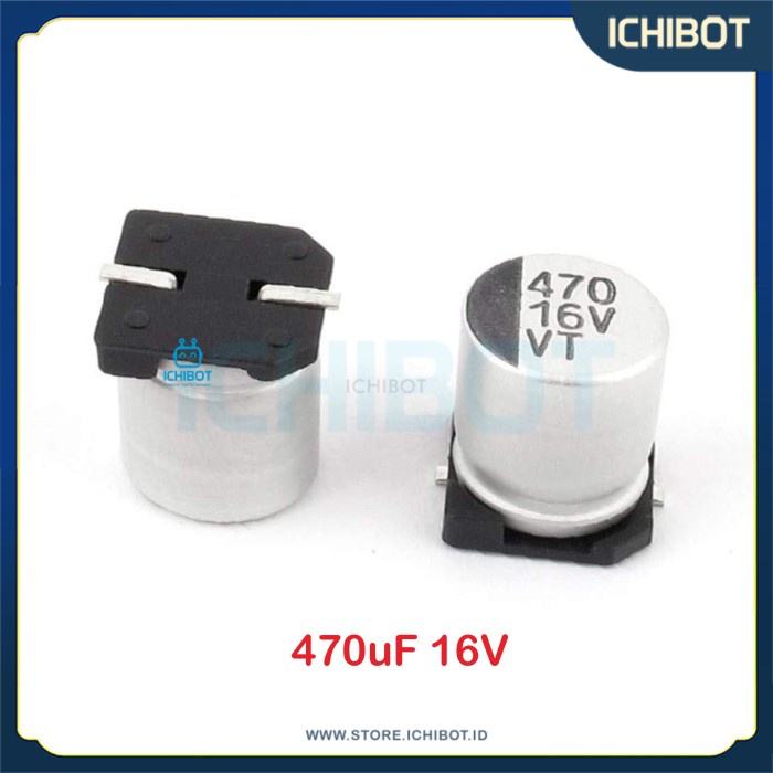 Jual 470uF 16v 8x10.5 SMD SMT Capacitor Elco Elko Kapasitor 470 uF ...