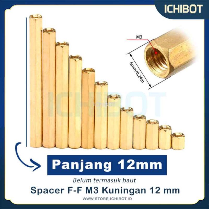 Jual Spacer 12mm Female Female Besi 12 mm Kuningan Copper hexagonal ...