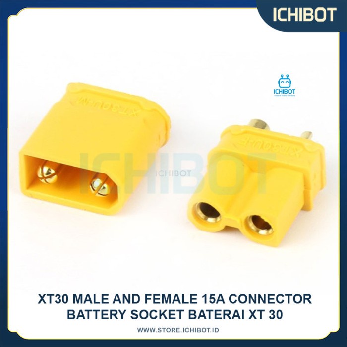 Jual XT30 Male and Female 15A Connector Battery Socket Baterai XT 30 | Shopee Indonesia