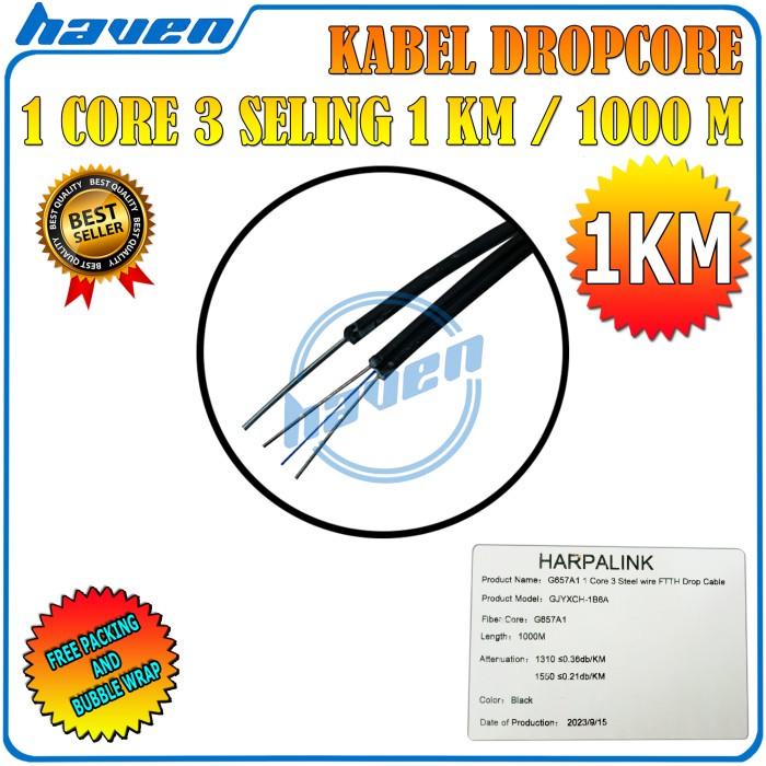 Jual Kabel Dropcore 1 Core 3 Seling 1Km 1000M Wire Fiber Optic Fo ...