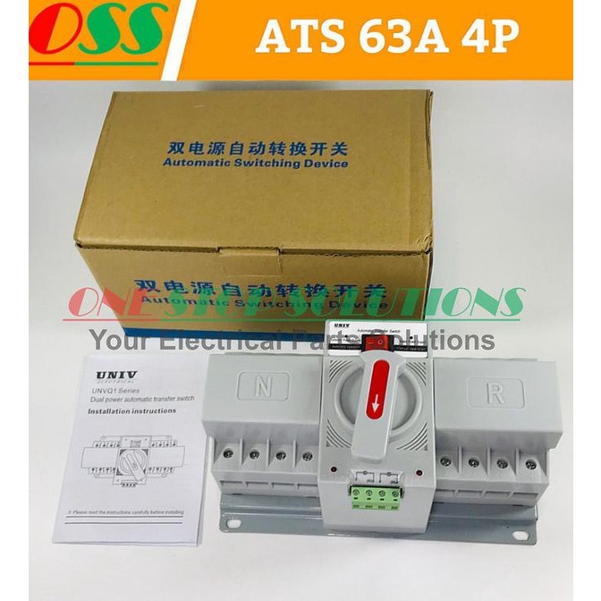Jual Ats Auto Transfer Switch Ats 63A 4P 4 Pole Untuk Otomatis Genset ...