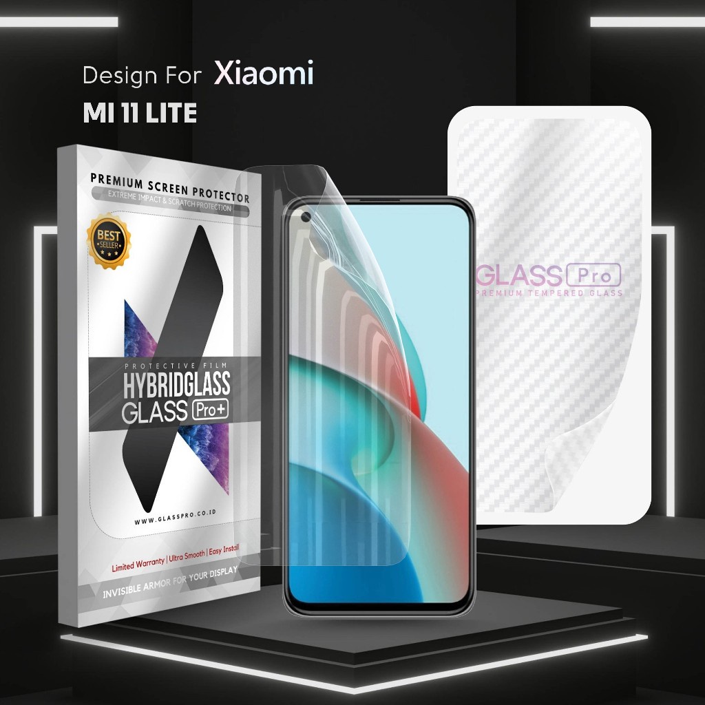 Jual Hybrid Glass Premium Anti Gores Hydrogel Xiaomi Mi 11 Lite Full Cover Screen Protector ...
