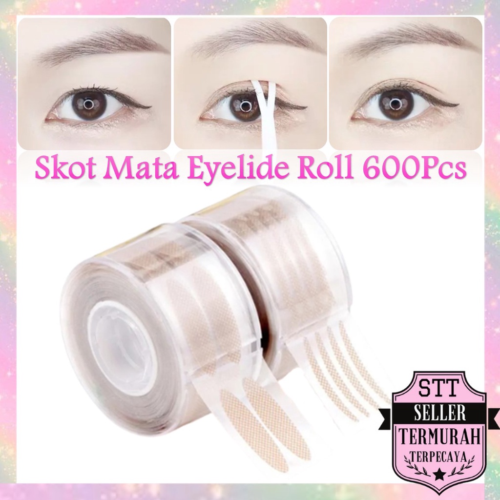 Jual STT Skot Mata Eyelide Roll 600Pcs Double Eyelid Stickers Tape ...