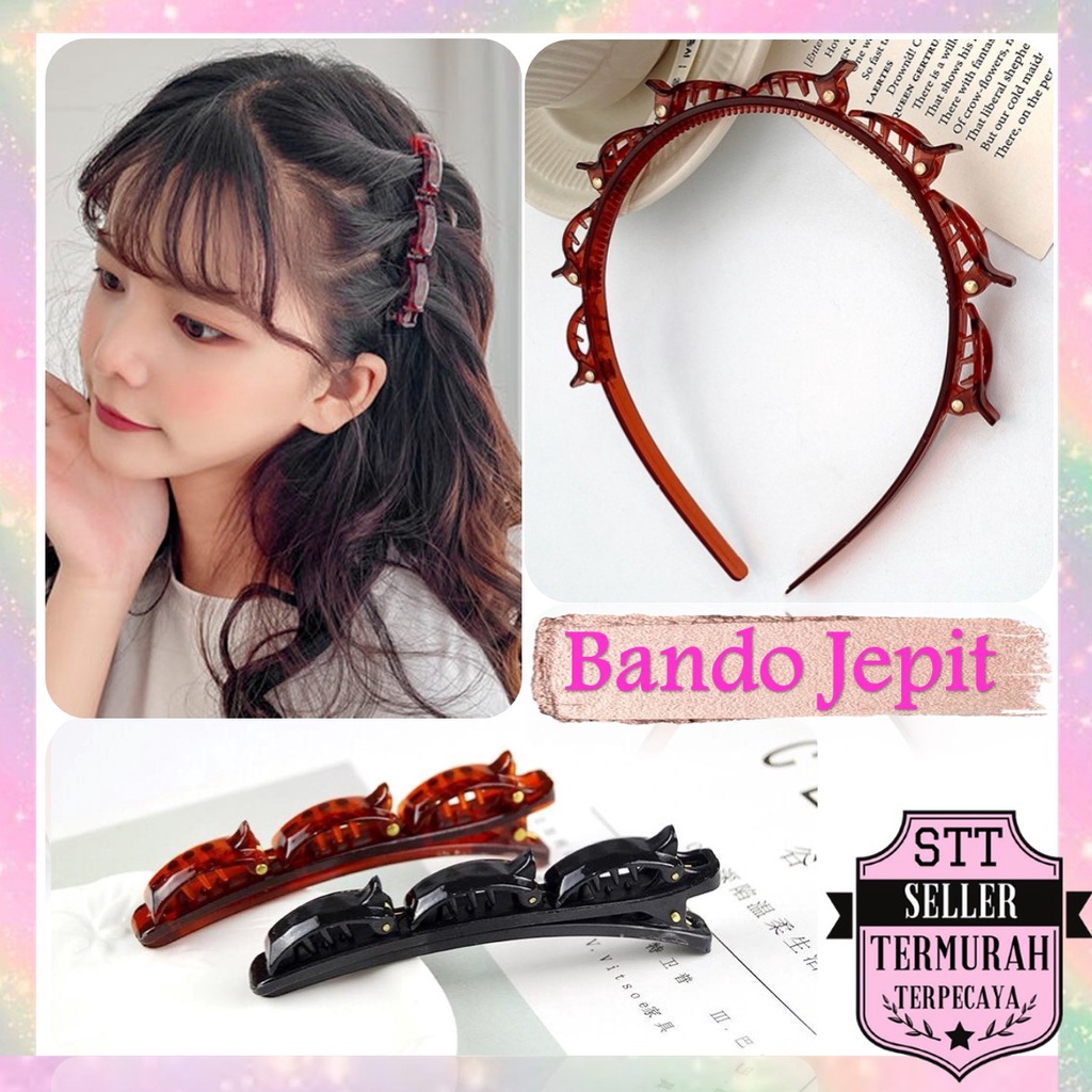 Jual STT Bando Jepit Multi Layer Kepang Hollow Double Bangs Hairstyle ...