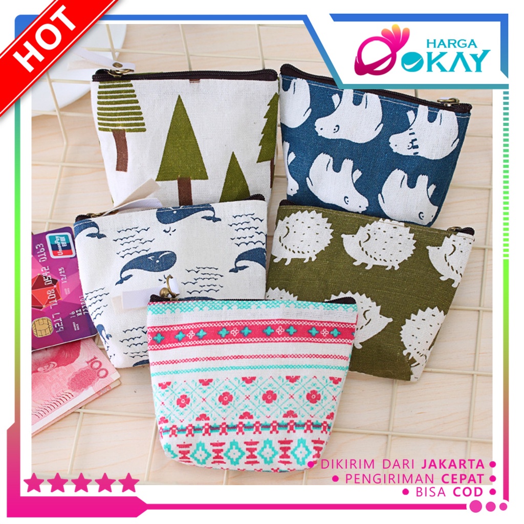 Jual HO Dompet Serbaguna Sleting Dompet Koin Mini Canvas Dompet Perhiasan Headset Multifungsi ...
