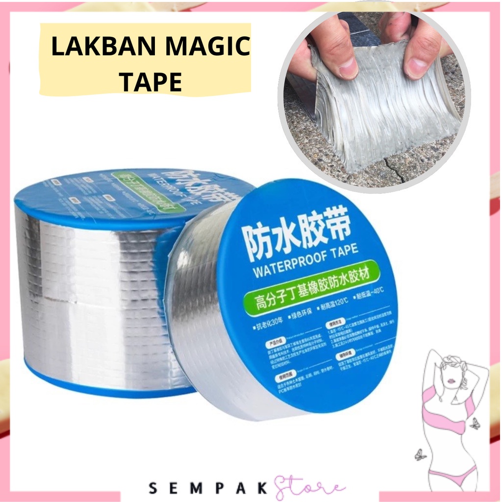 Jual SS Lakban Magic Tape Anti Bocor Aluminium Foil Butyl Rubber Waterproof Tape Lakban ...