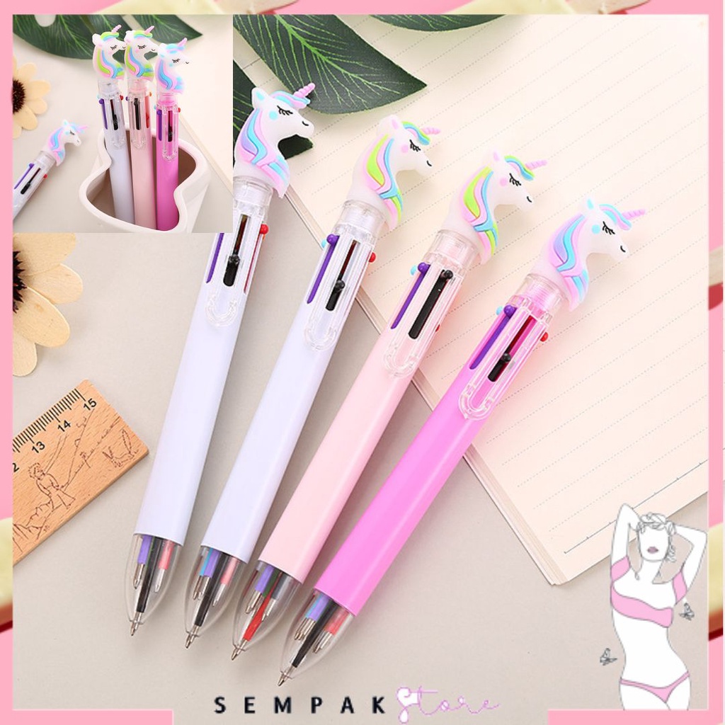 Jual SS Pena Karakter Mekanik 6 Warna Unicorn Full Moon Pulpen Karakter ...