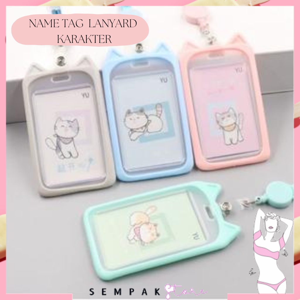 Jual SS Name Tag Lanyard Gantungan Kartu Motif Kucing Kelinci Akses MRT ...