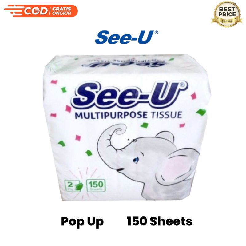 Jual Tisu Tissue See-U Pop Up Isi 150 Sheet / 1 Ply / Tissue Meja Makan ...