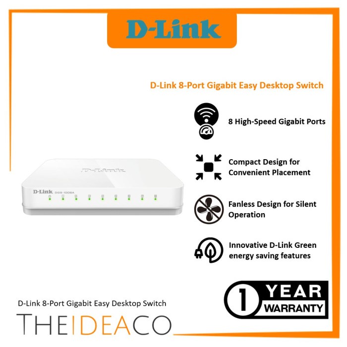 Jual D-LINK DGS-1008A 8-PORT GIGABIT EASY DESKTOP SWITCH HUB | Shopee ...