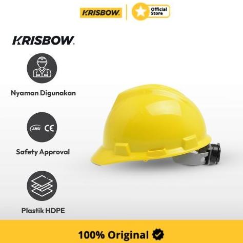 Jual krisbow brim helm keselamatan kerja hdpe - kuning | Shopee Indonesia