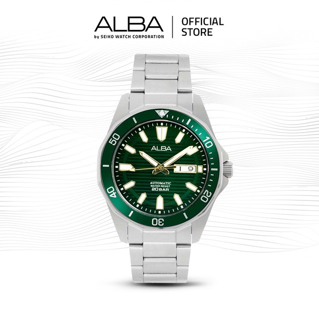 Jual Alba Mechanical Jam Tangan Pria AL4449 / AL4449X1 Automatic Green ...