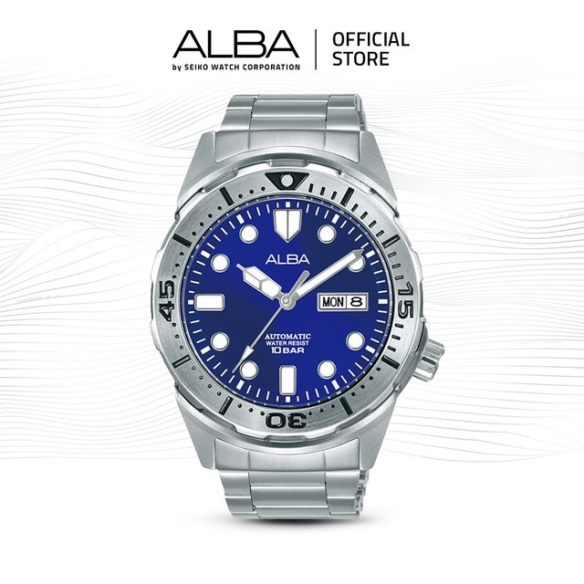 Jual Alba Mechanical Jam Tangan Pria AL4373 / AL4373X1 Automatic Blue ...