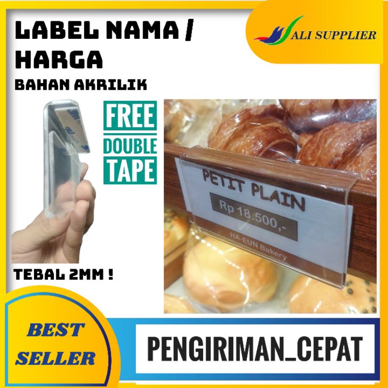Jual AKRILIK LABEL HARGA TEMPEL DIRAK / LABEL HARGA AKRILIK GANTUNG ...