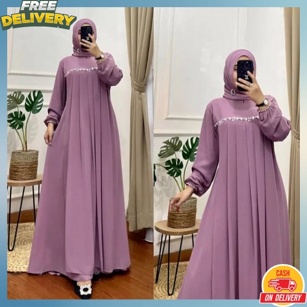 Jual Gamus Hamis Elegant Famis Terbaru 2024 Dress Terbaru Gamis Hamis ...