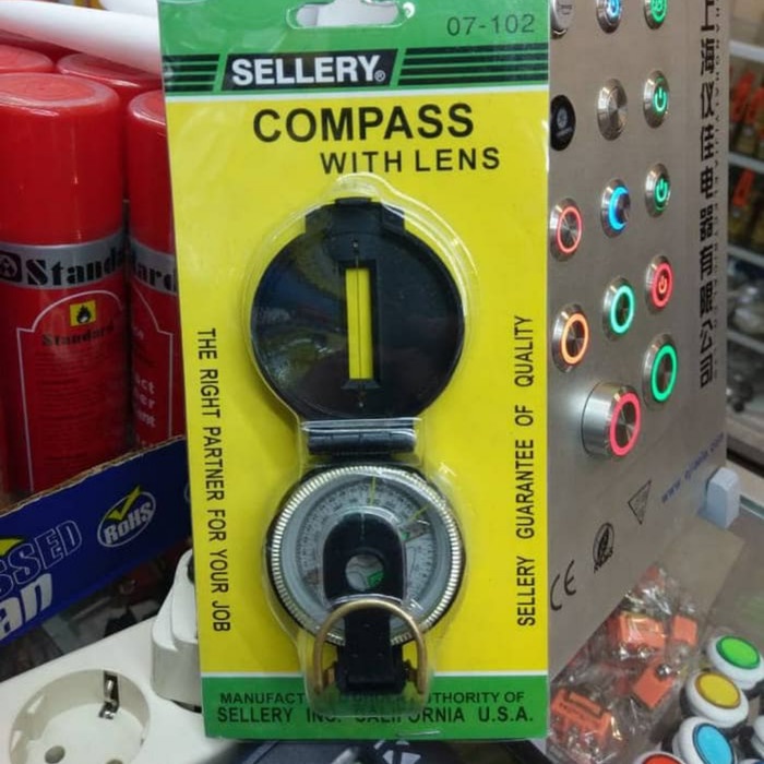 Jual KOMPAS PENUNJUK ARAH MATA ANGIN COMPASS WITH LENS SELLERY 07-102 ...