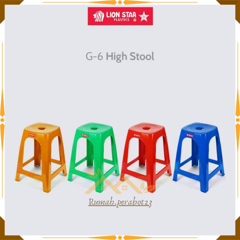 Jual LION STAR Kursi Baso Plastik G-6 High Stool Kursi Plastik Bangku ...