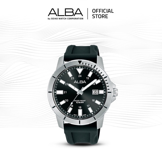 Jual ALBA Jam Tangan Pria AS9S01 Quartz Silicone Hitam Watch | Shopee ...
