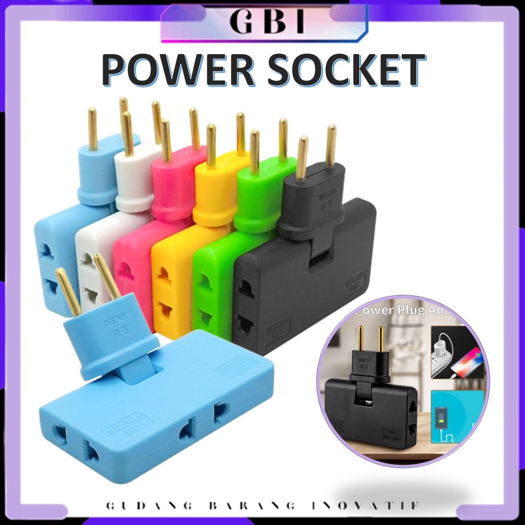 Jual GBI Power Socket Plug in 3 Lubang Stop kontak Steker Lipat Colokan ...