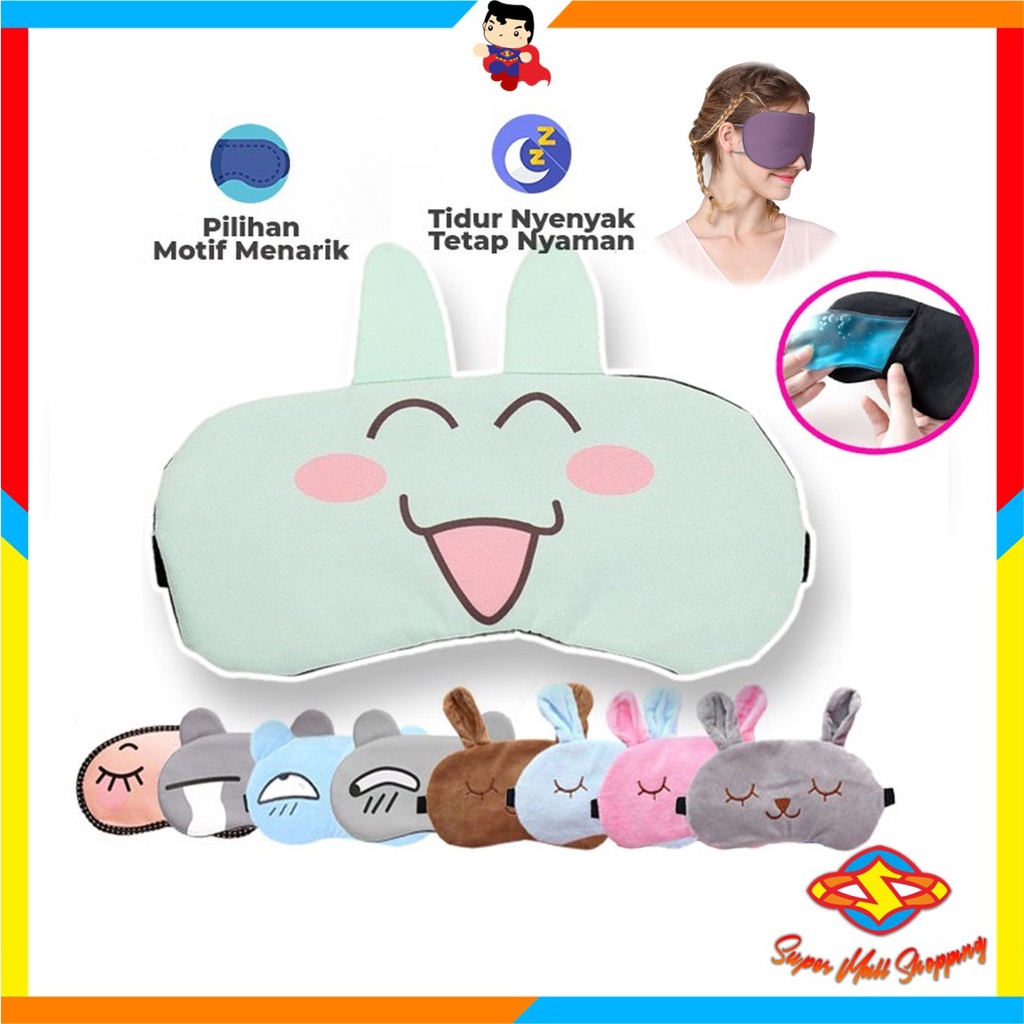 Jual SMS Penutup Mata Karakter Lucu Sleep Mask Travel Cooling Gel Adem ...