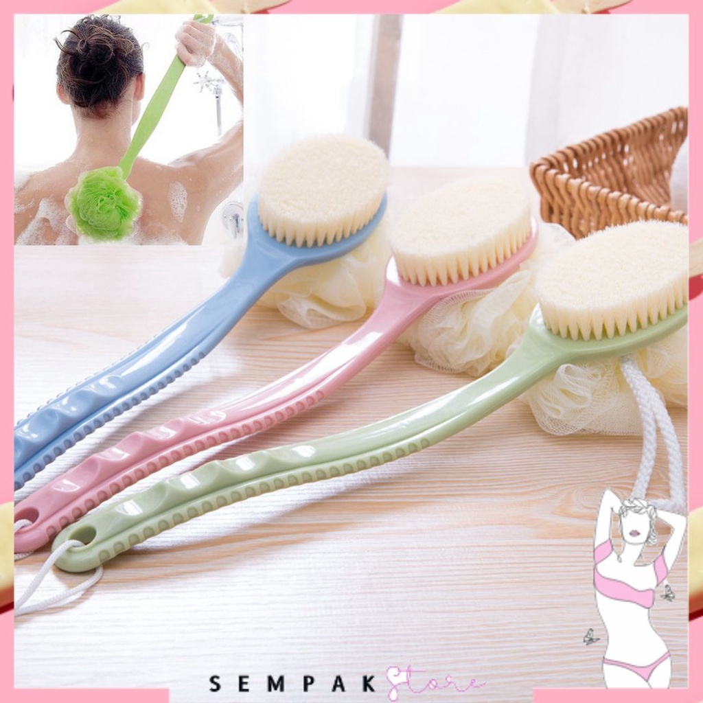 Jual SS Sikat Mandi Dua Sisi Spon Bulu Lembut Gagang Panjang Shower ...